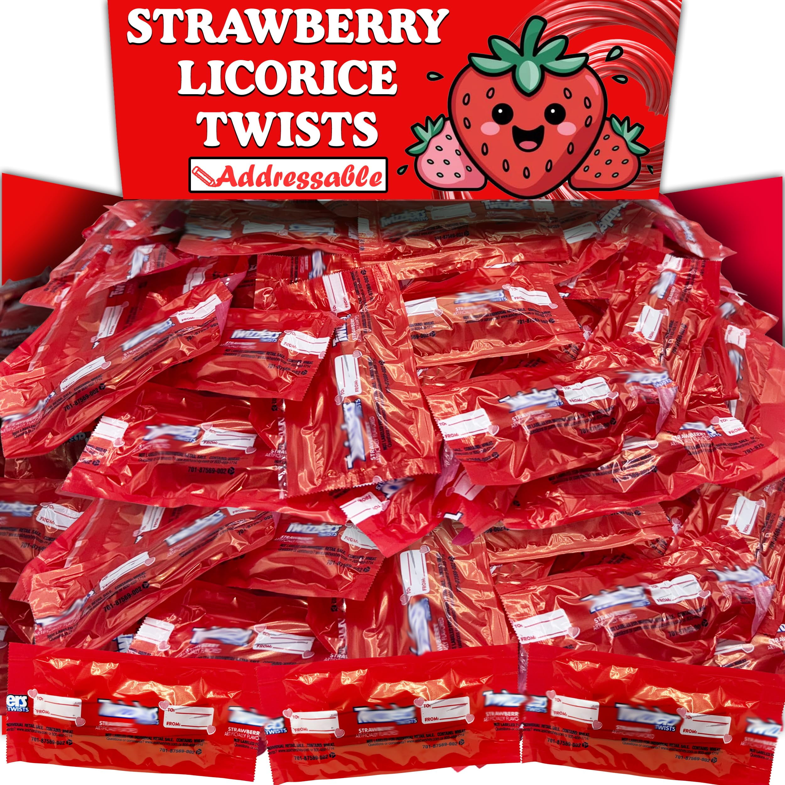 Twizzles Bulk, 100 YPF5 Pc Addressable Strawberry Twizzles Candy, Snack ...