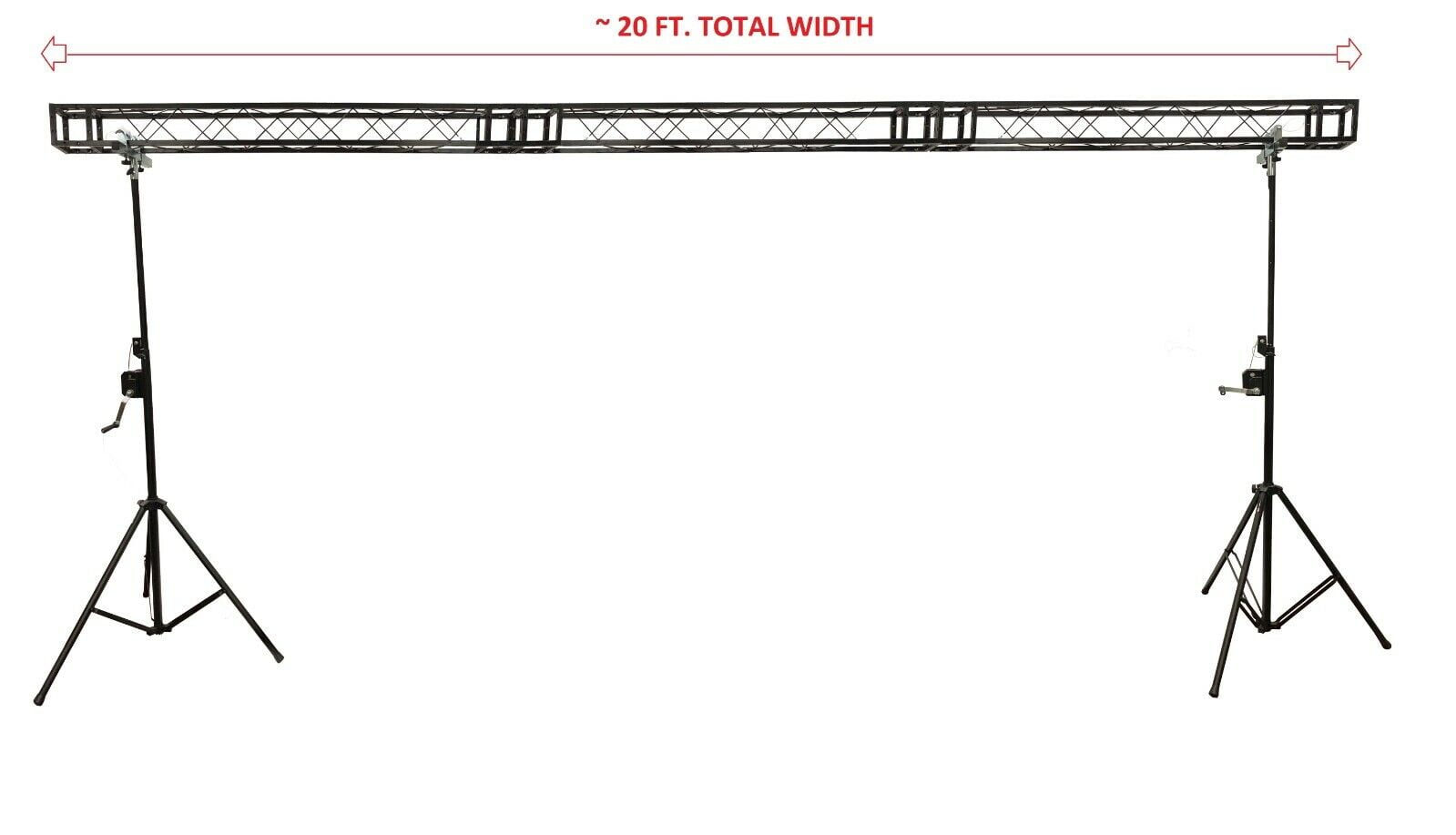 Two 10' Crank Up Stands With 20 ft Span Square Black Box Truss Segments ...