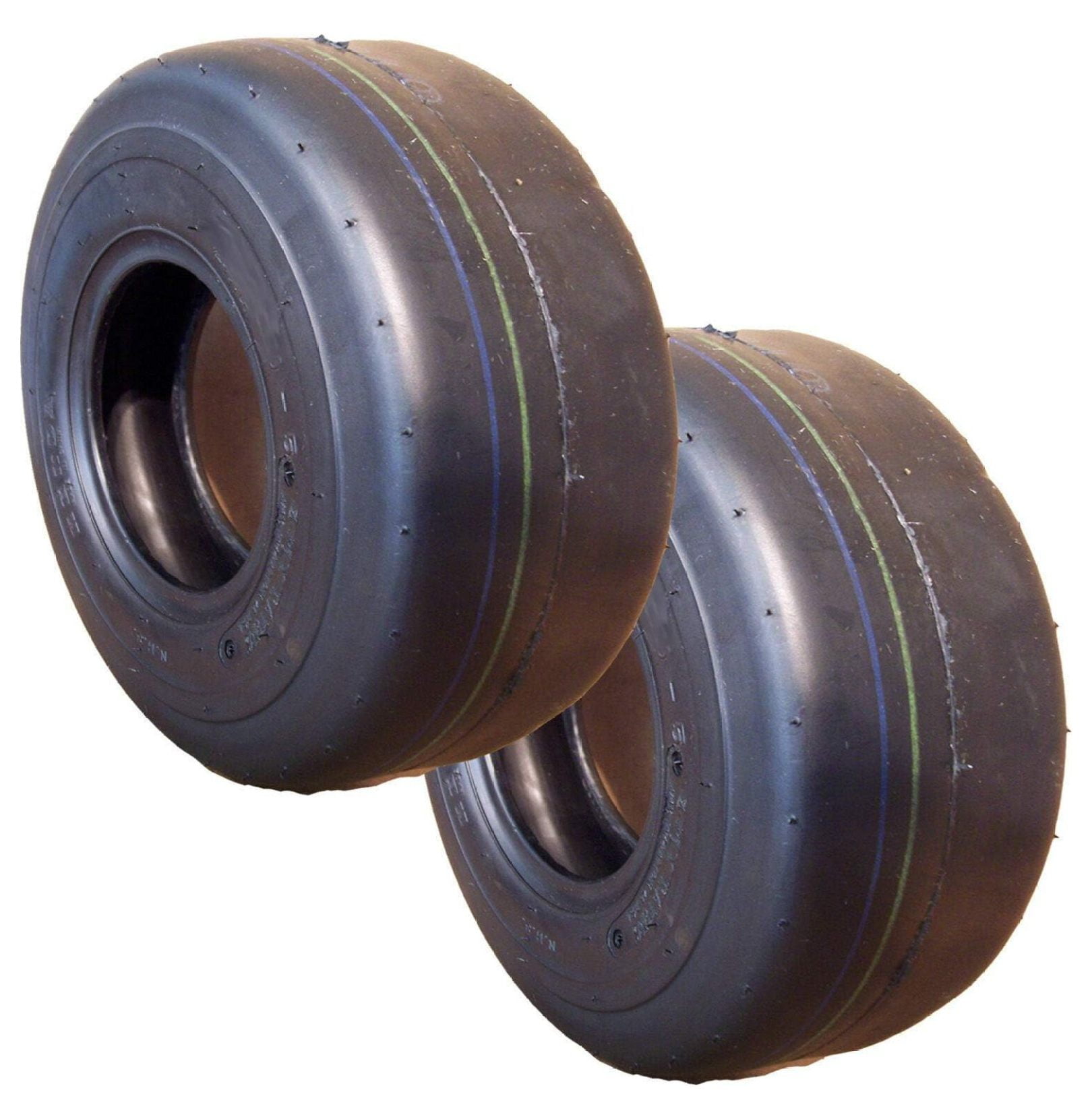 Two 11x6.00-5 Smooth Slick Lawn Mower Tires Fits Zero Turn and Go Karts ...