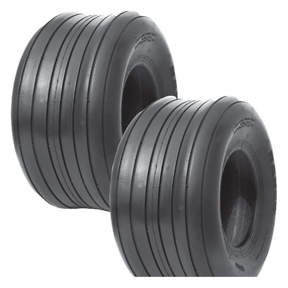 Two 18x8.50-8 Rib Lawn Mower Tractor Tires 4 Ply Tubeless Heavy Duty ...