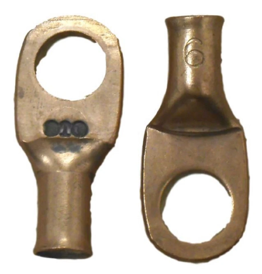 Two (2) 6Ga 6 Gauge 3/8 Hole Bh49 Copper Battery Terminal Cable ...