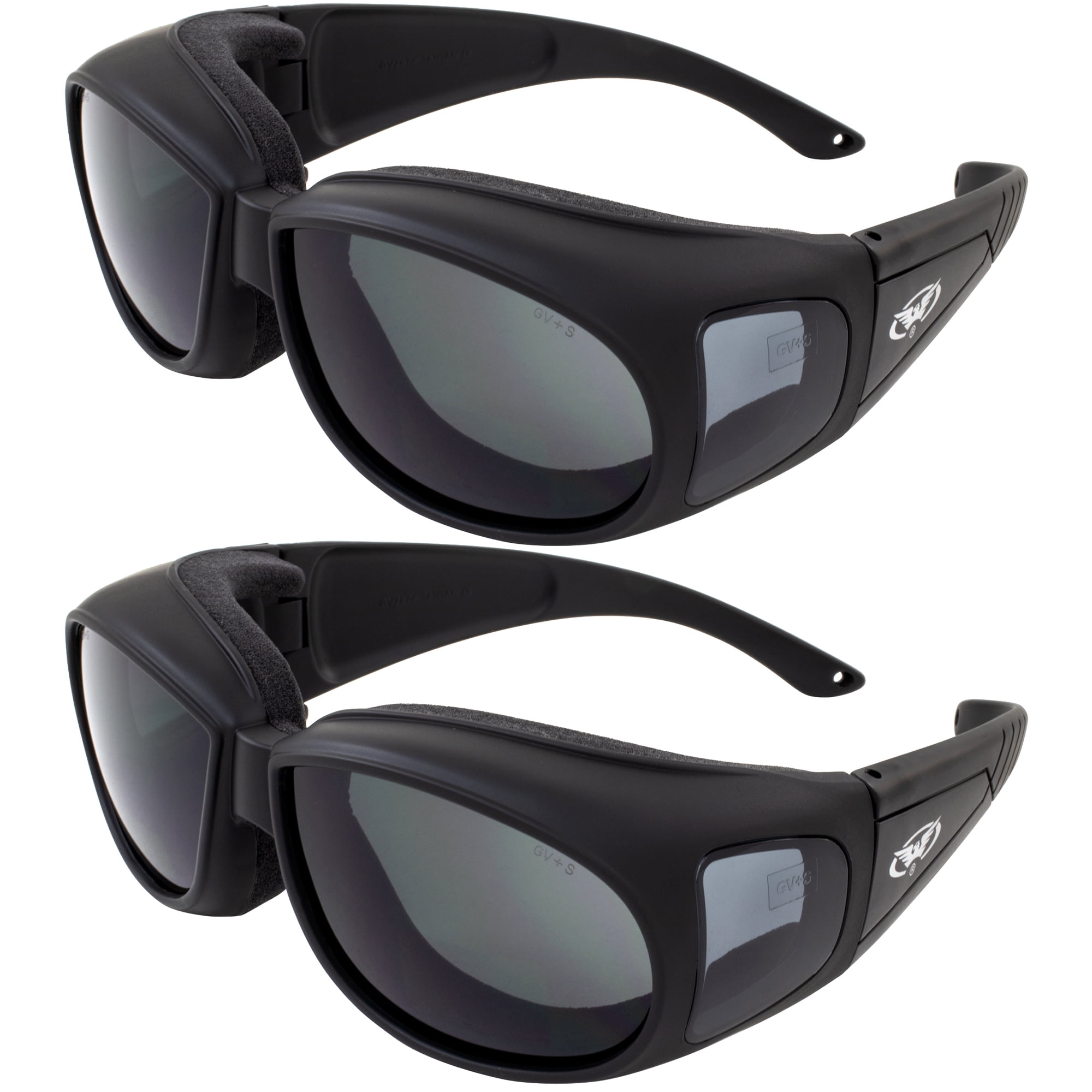 Two (2) Motorcycle Safety Sunglasses Fits Over Rx Glasses Smoke Meets ...
