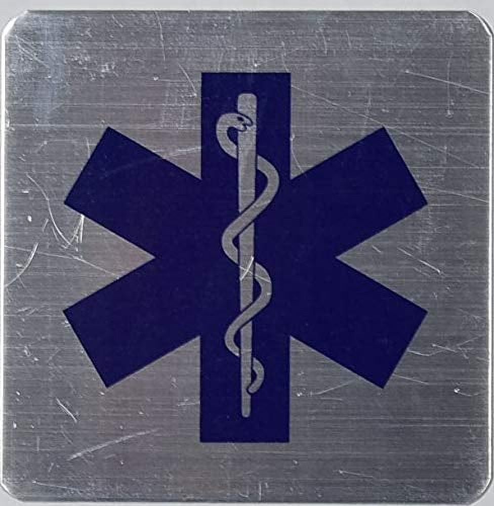 Two (2) PCS Caduceus Snake Staff Medical Symbol Sign (Silver, Two Sided ...