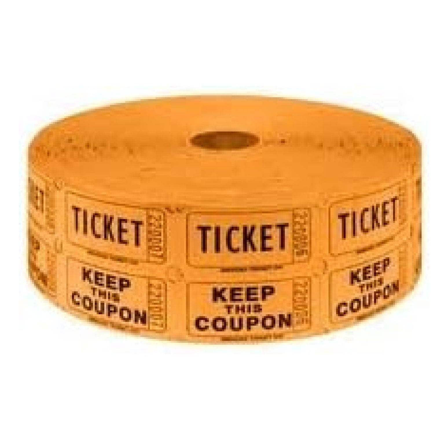 Two (2) Rolls of Two-part Orange Double Roll Raffle Tickets Totaling ...