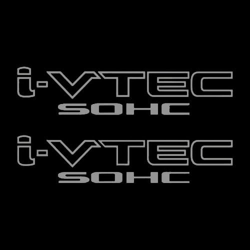 Two(2) Silver HONDA I-VTEC SOHC Car Decal Vinyl Window Wall Sticker JDM ...