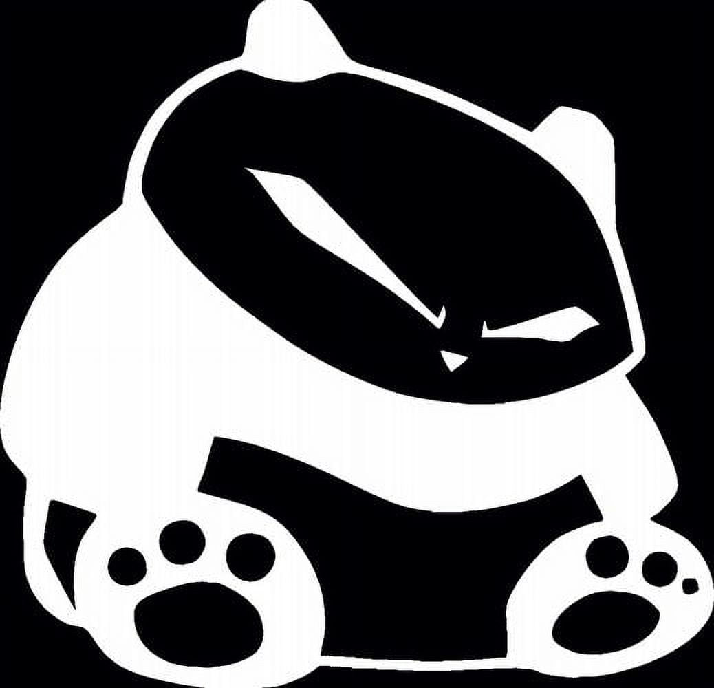 Two(2) White JDM Fat Angry Panda Car Decal Vinyl Window Wall Sticker ...