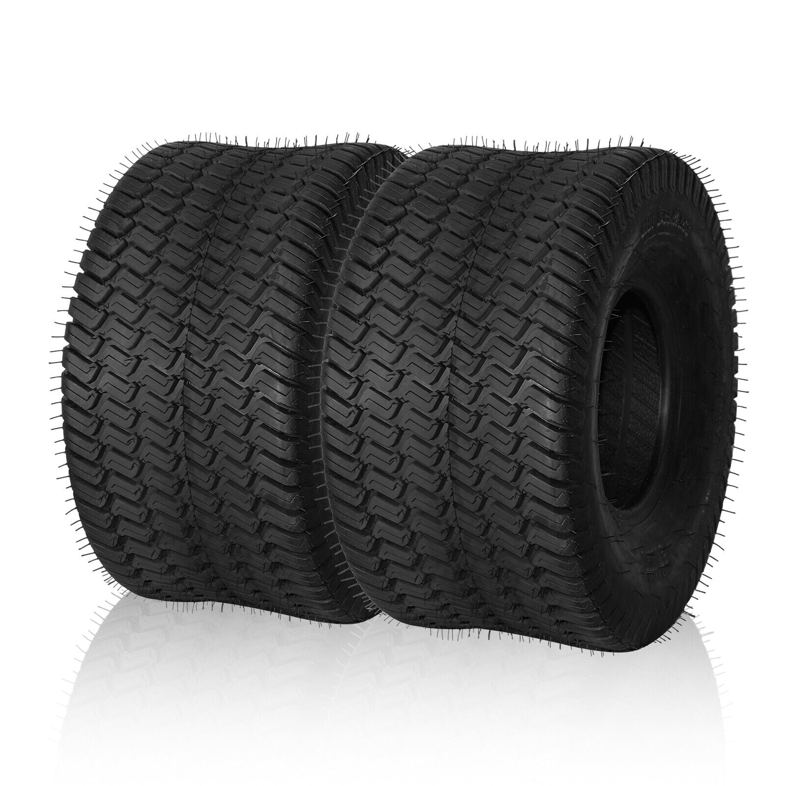 Two 20x10.00-8 Lawn Mower Tractor Cart Turf Tires 4 Ply Tubeless Black ...