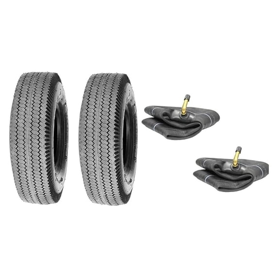 Two 4.10/3.50-6 Sawtooth Tires W/ Tr87 Bent Stem Tubes Cart Dolly 410/ ...