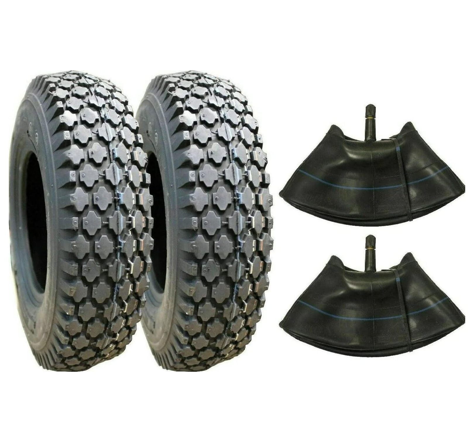 Two 4.80/4.00-8 Stud Tires Tiller 4.80-8 Tubes Gravely Go Kart Cart 480-8 480400, Perfect for ...