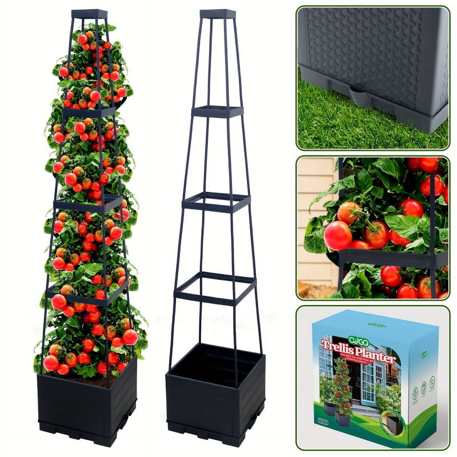 Two 44.8-inch tomato planting boxes, with trelladders - Walmart.com