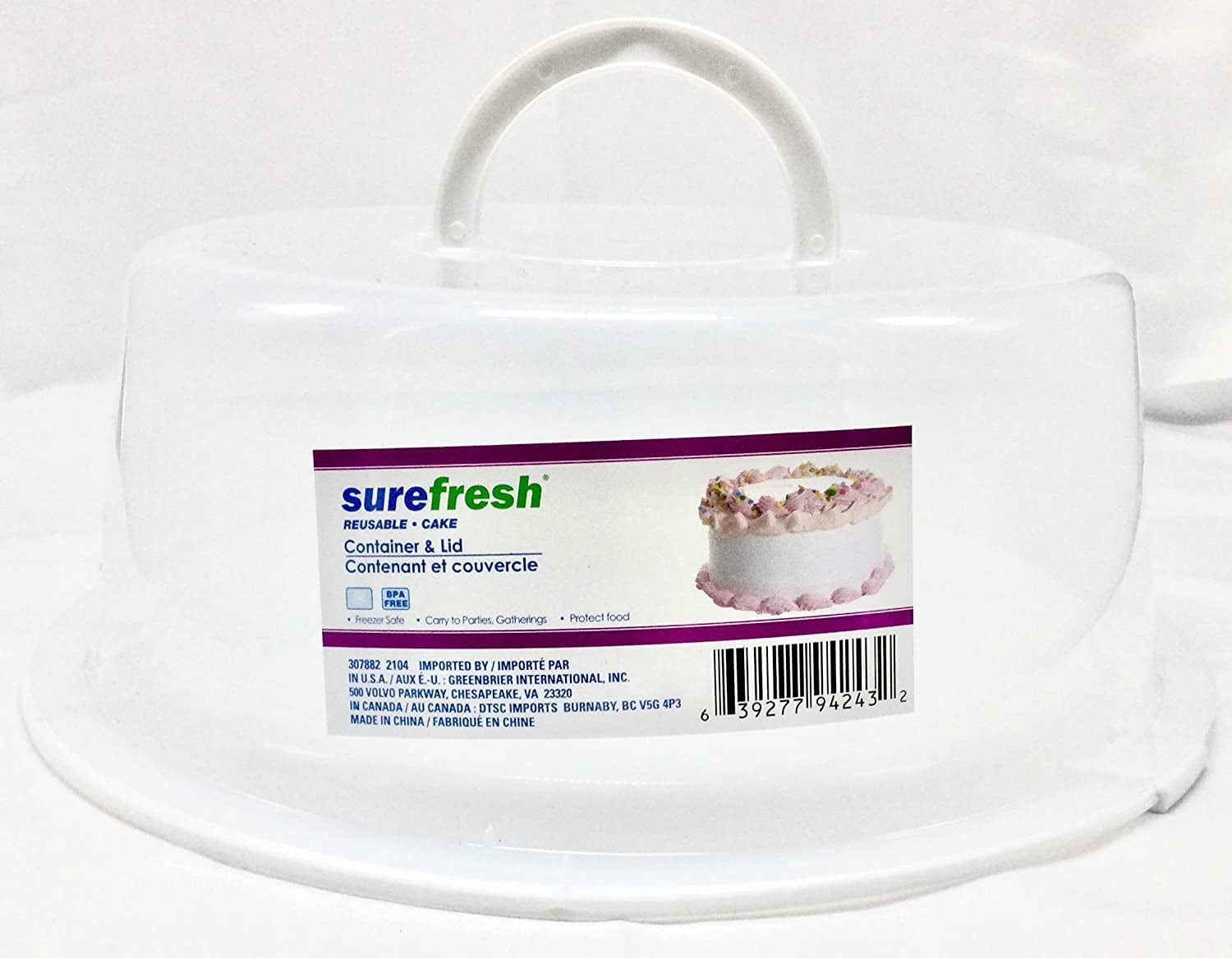 Two 9'' Reusable Clear Cake Carriers | Containers and Lids | 2 Sets ...