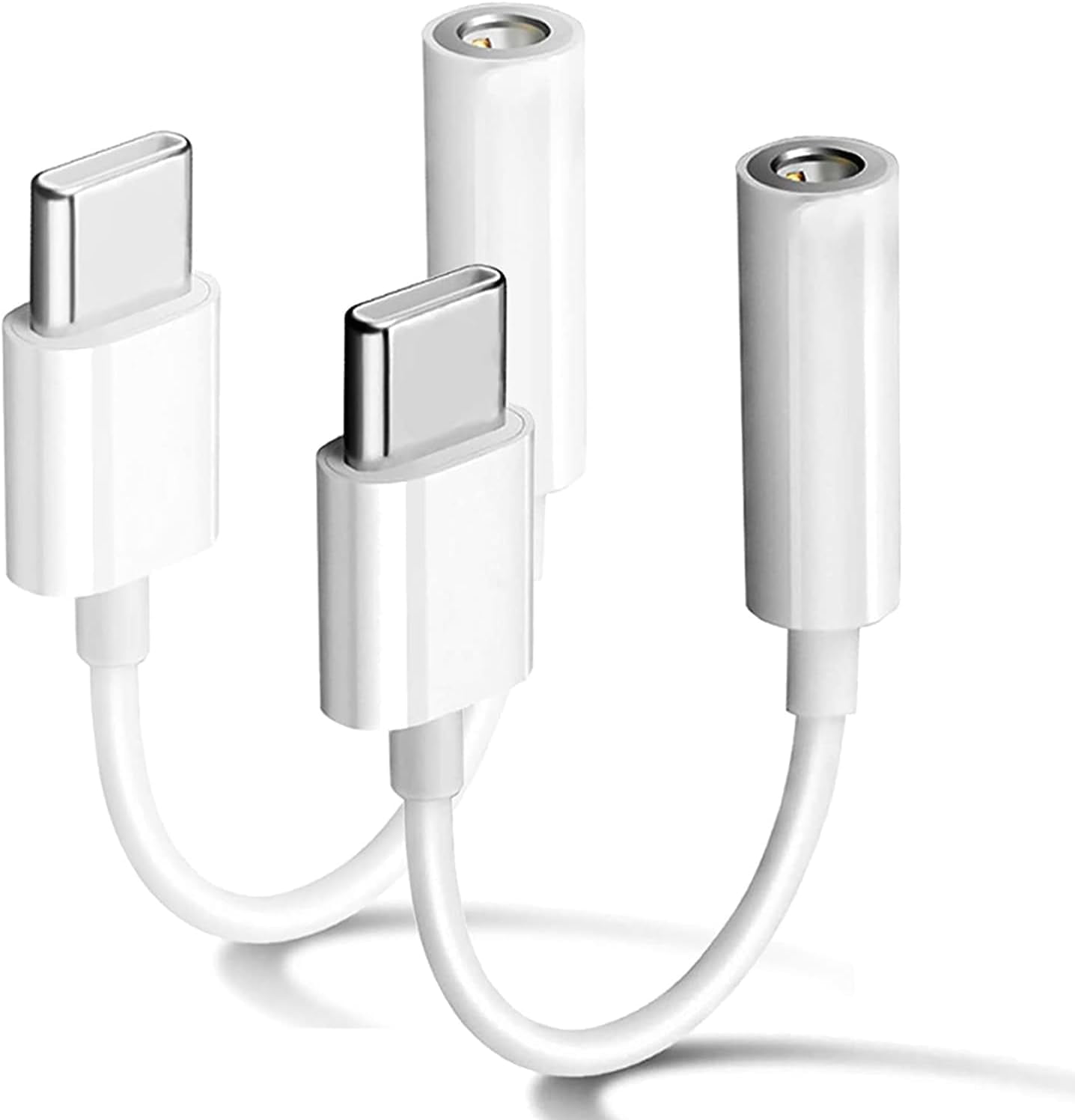 Two Adapters with USB-C and 3.5mm Jack for Type C Android Phones and ...