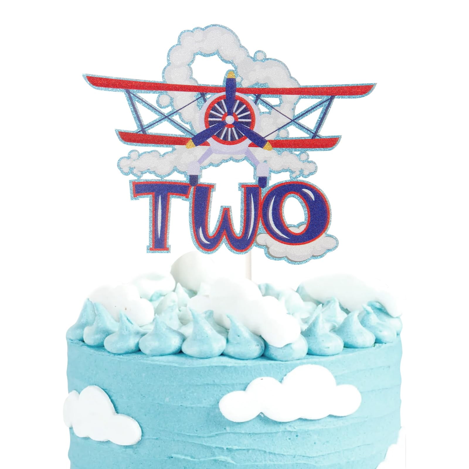 Two Airplane CakeITSC Topper, Aircraft 2nd Birthday Party Supplies for ...