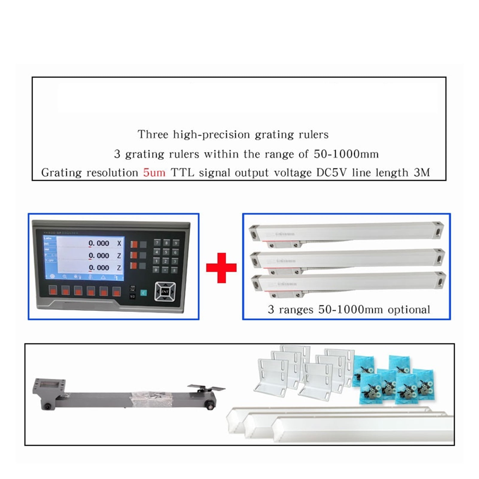 Two And Three Axis Lathe Milling Machine Lcd CNC Linear Scale Digital ...
