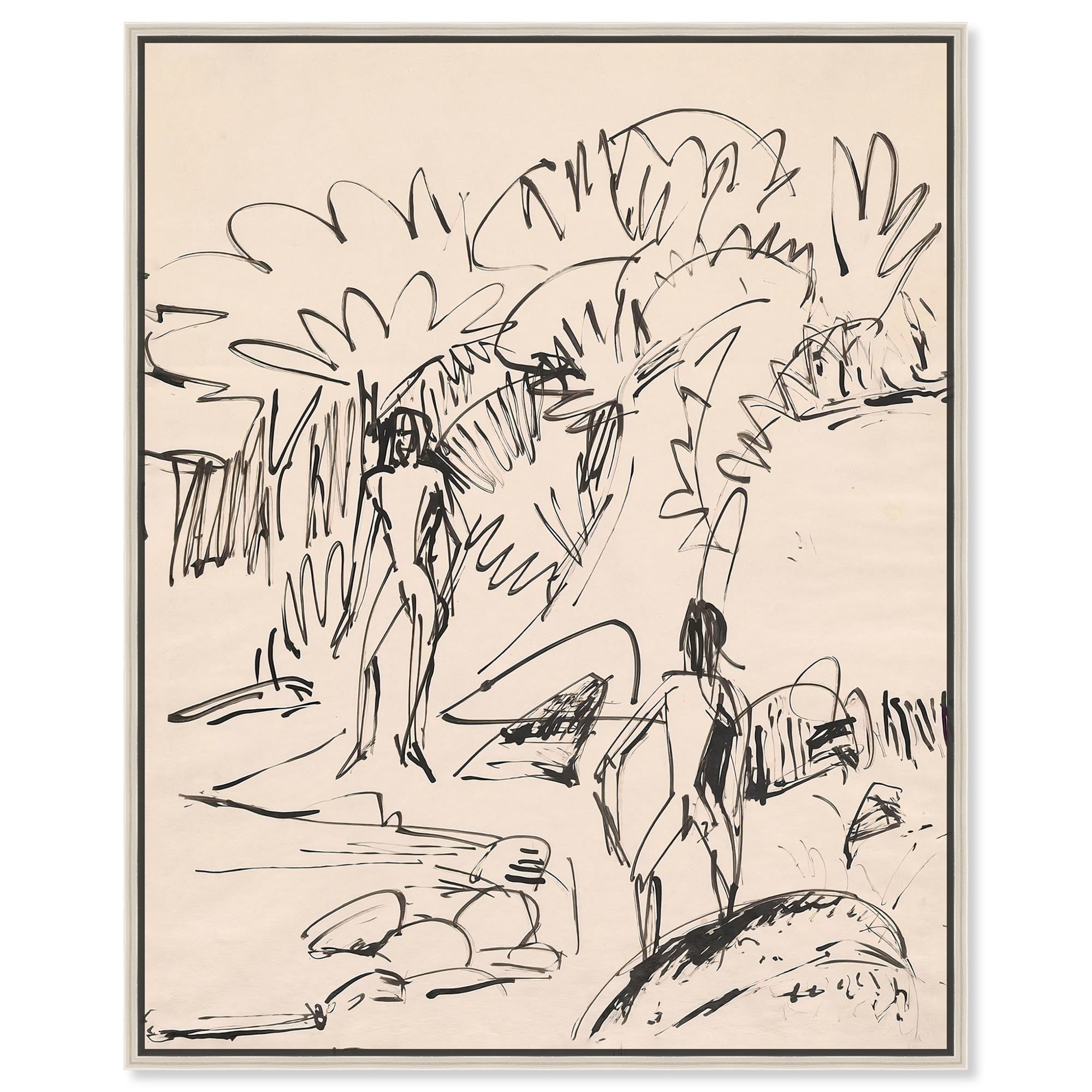 Two Bathers at Fehmarnküste 1912 Canvas Vintage Figurative by Art ...