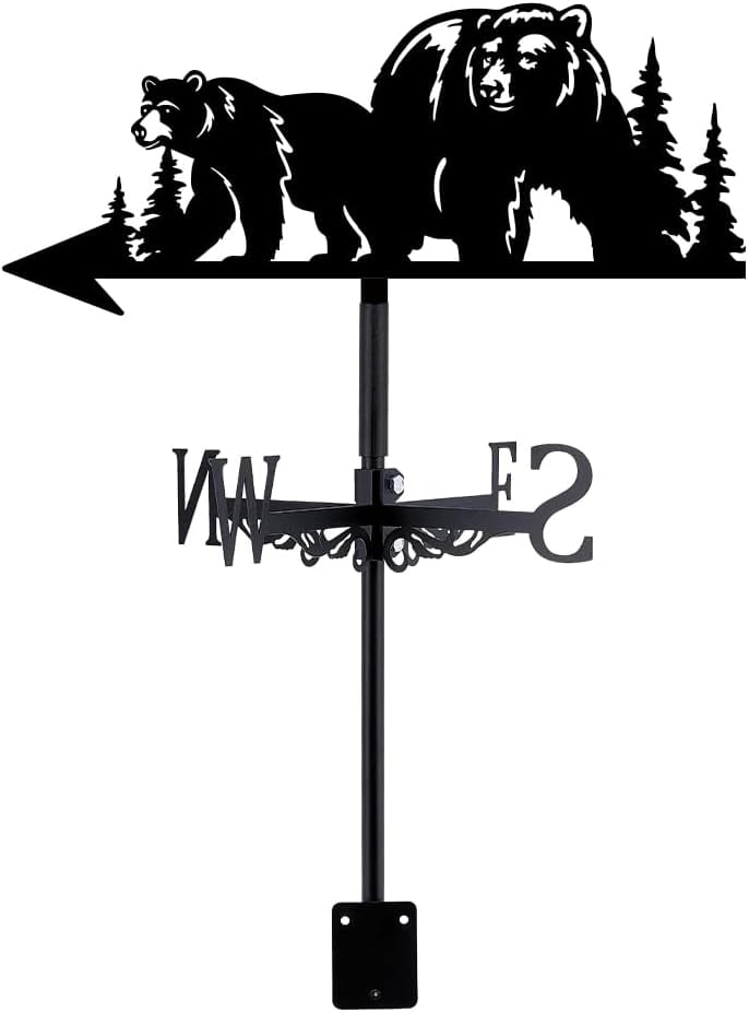 Two Bears Weather Vane for Roof Mount Metal Weathervane Forest Bear ...