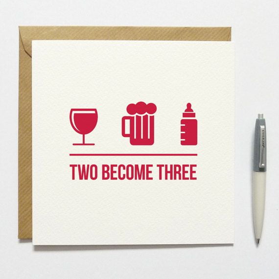 Two Become Three Pregnancy Announcement Card - Walmart Business Supplies