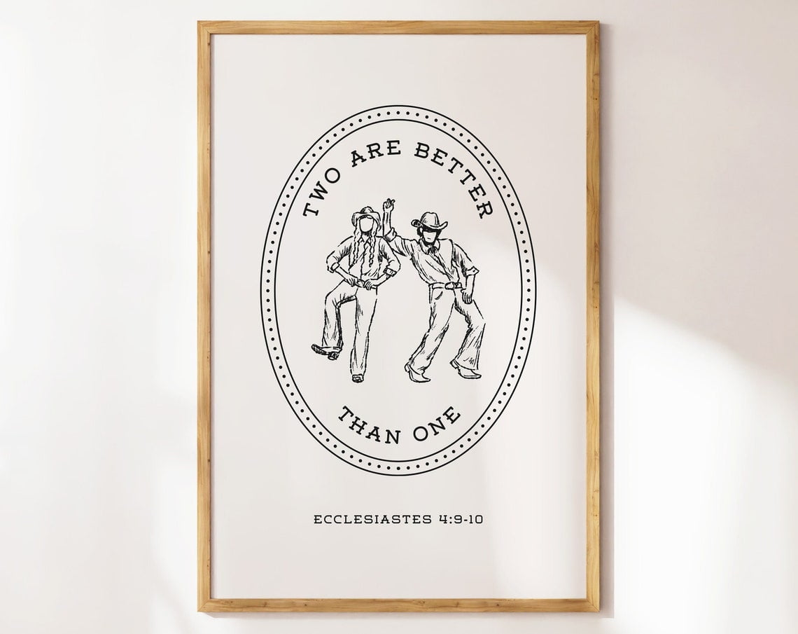 Two Are Better Than One Western Decor Christian Wall Art Wedding Gift ...