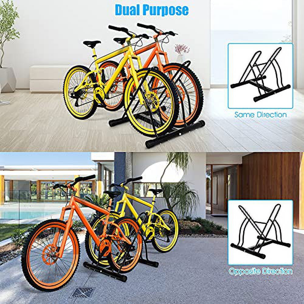 Two Bike Stand Rack, Floor Stand Bicycle Storage Packing with Stable ...