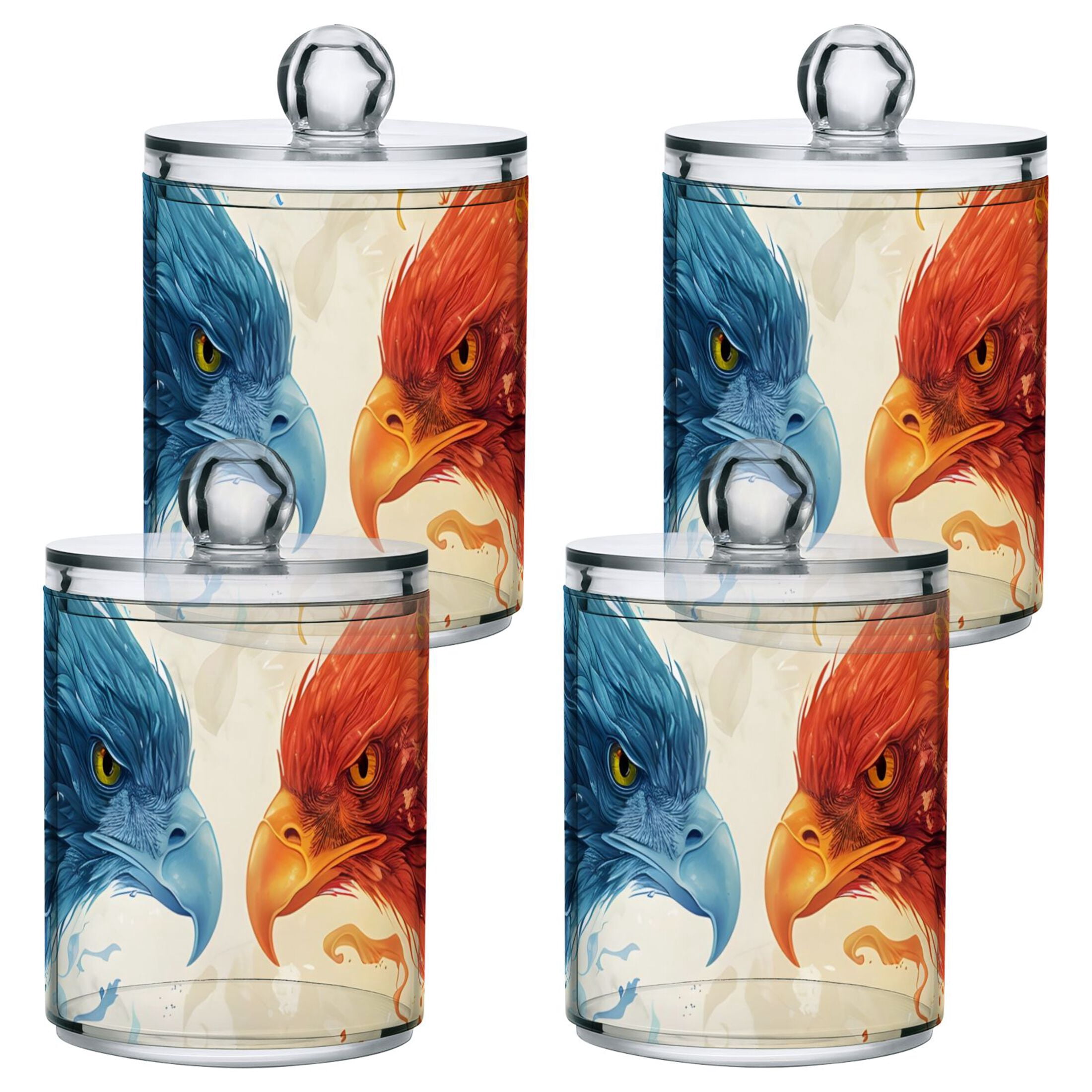 Two Birds Looking at Each Other Translucent Plastic Cans Storage ...