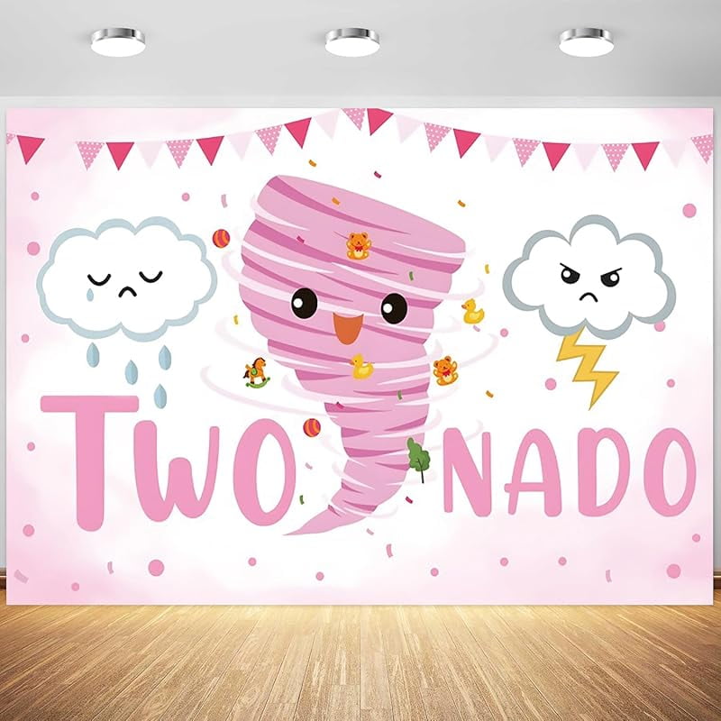 Two Birthday Backdrop for Girls 2nd Birthday Party Photography ...