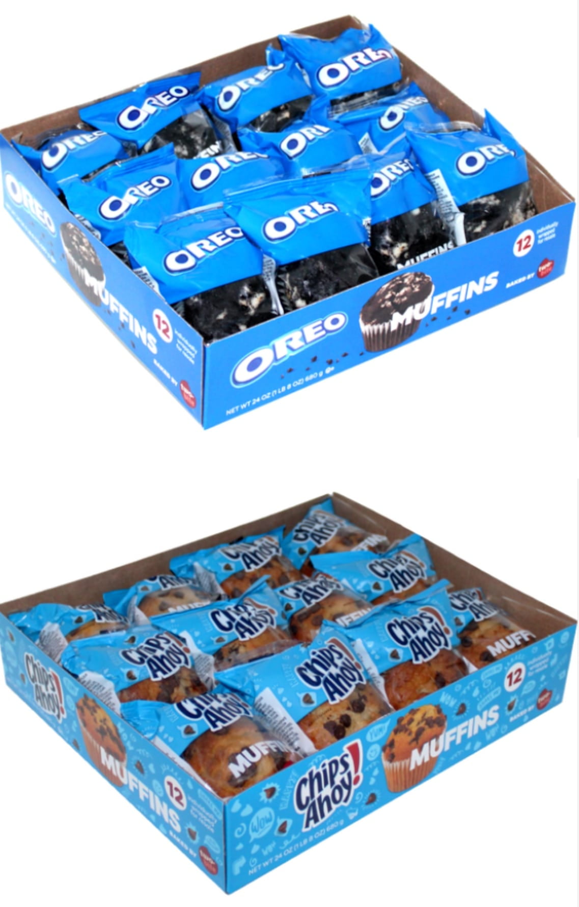 Two-Bite Muffin Combo Pack – Chips Ahoy! & OREO Muffins (12 ct Each, 2 ...