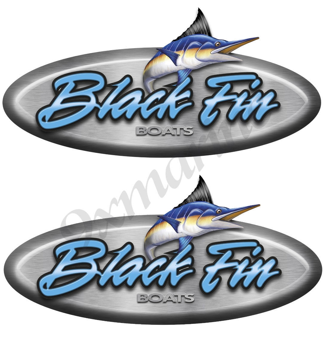 Two Black Fin Boat Oval Stickers for Restoration Project - Walmart.com