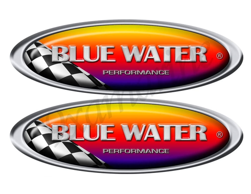Two Blue Water Boat Racing Oval Stickers - Walmart.com