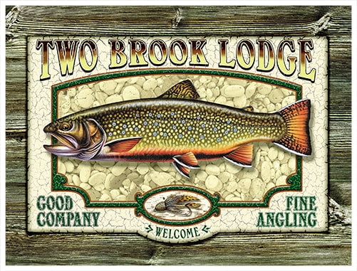 Two Brook Lodge Trout Novelty Sign | Indoor/Outdoor | Funny Home Décor ...