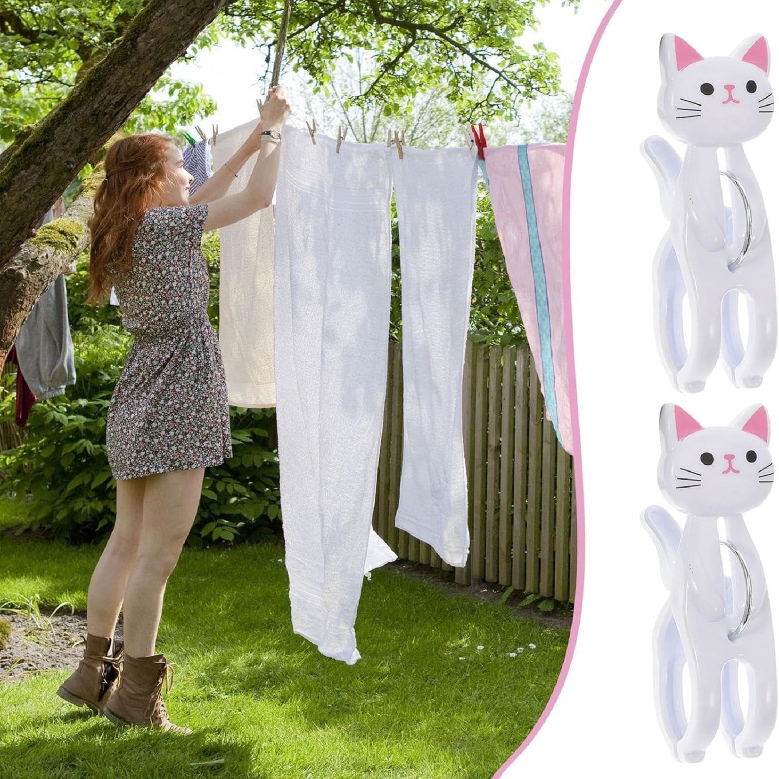 Two Cat Clips Beach Towel Clips | Cat Shape Clothespins Clothes Pins ...
