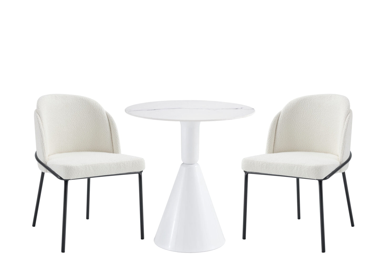 Two Chairs and Table Set with Ergonomic High-Back Design, Breathable ...