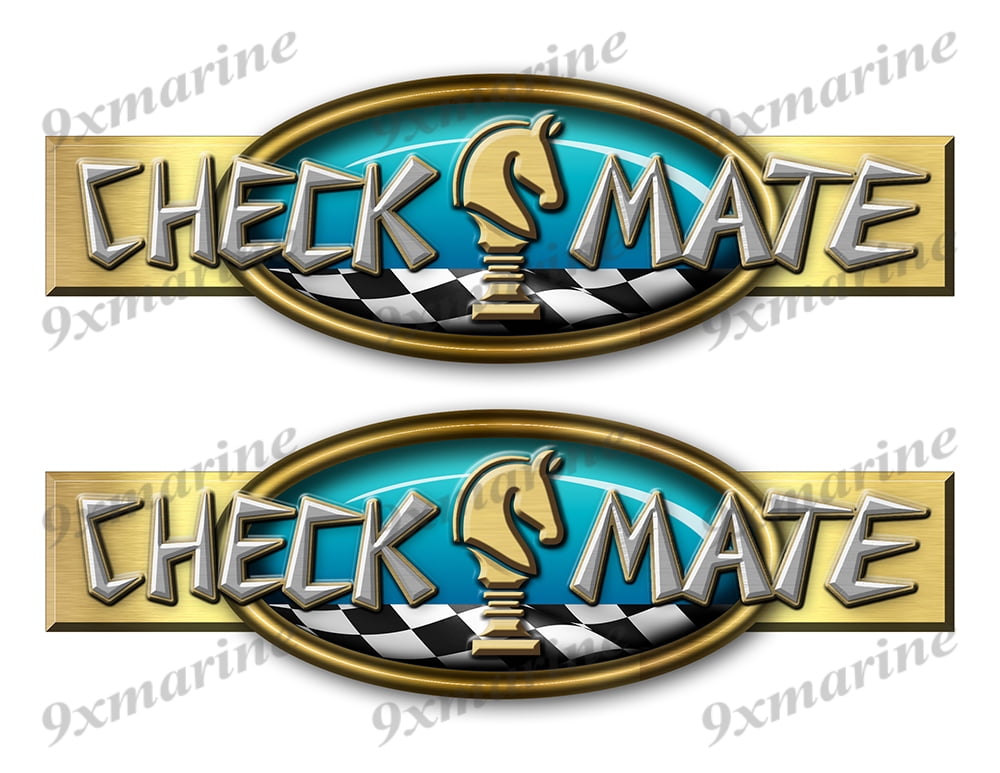 Two Checkmate 70s Retro Stickers 10"x3" - Walmart.com
