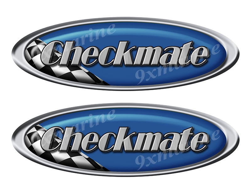 Two Checkmate Vinyl Racing Oval Stickers 10" long each - Walmart.com