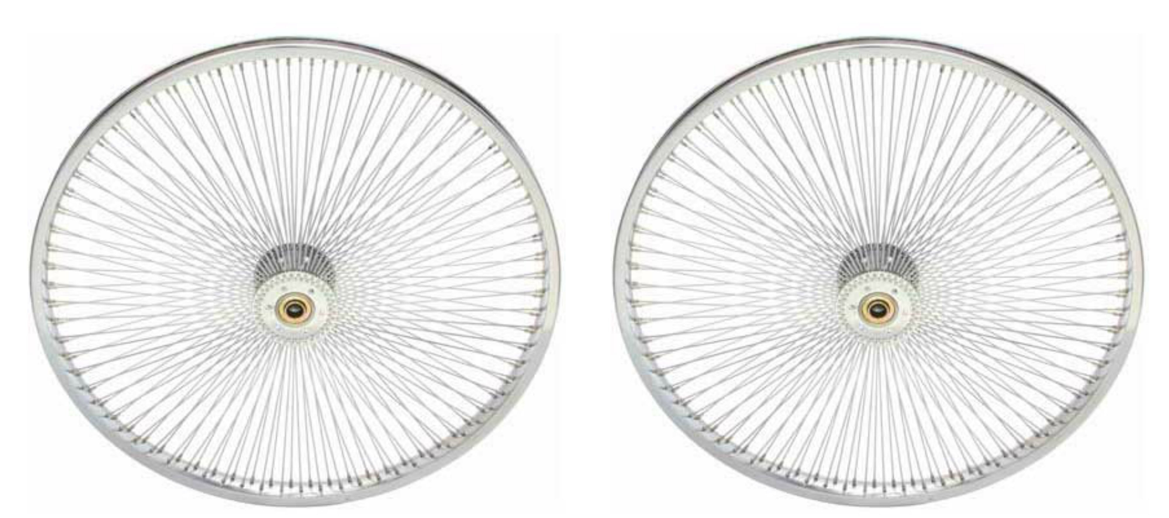 Two Chrome 24" 144 Spoke Hollow Hub Wheels for Trike. - Walmart.com