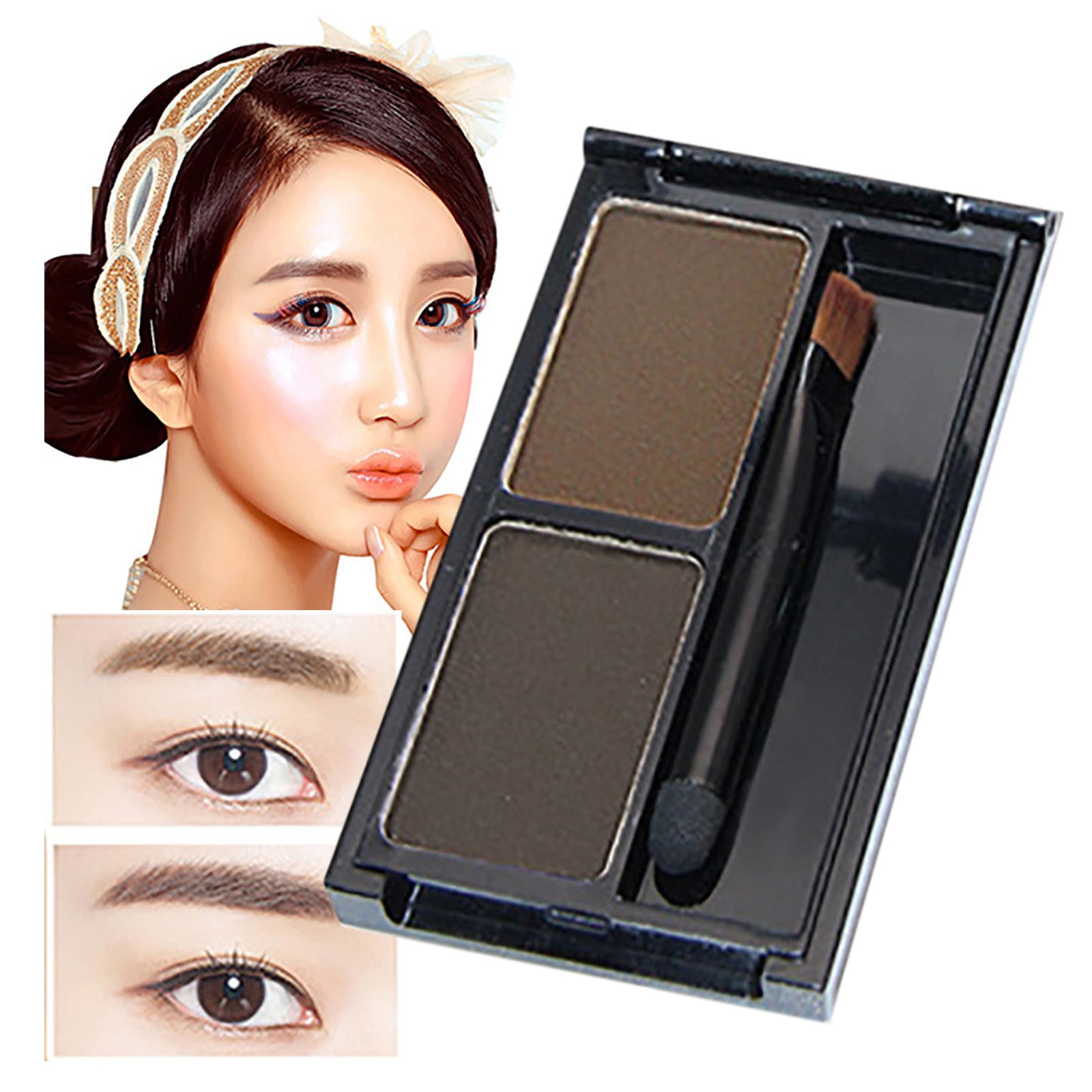Two-Color Eyebrow Powder, Sweat-Proof & Waterproof Natural Look, Long ...