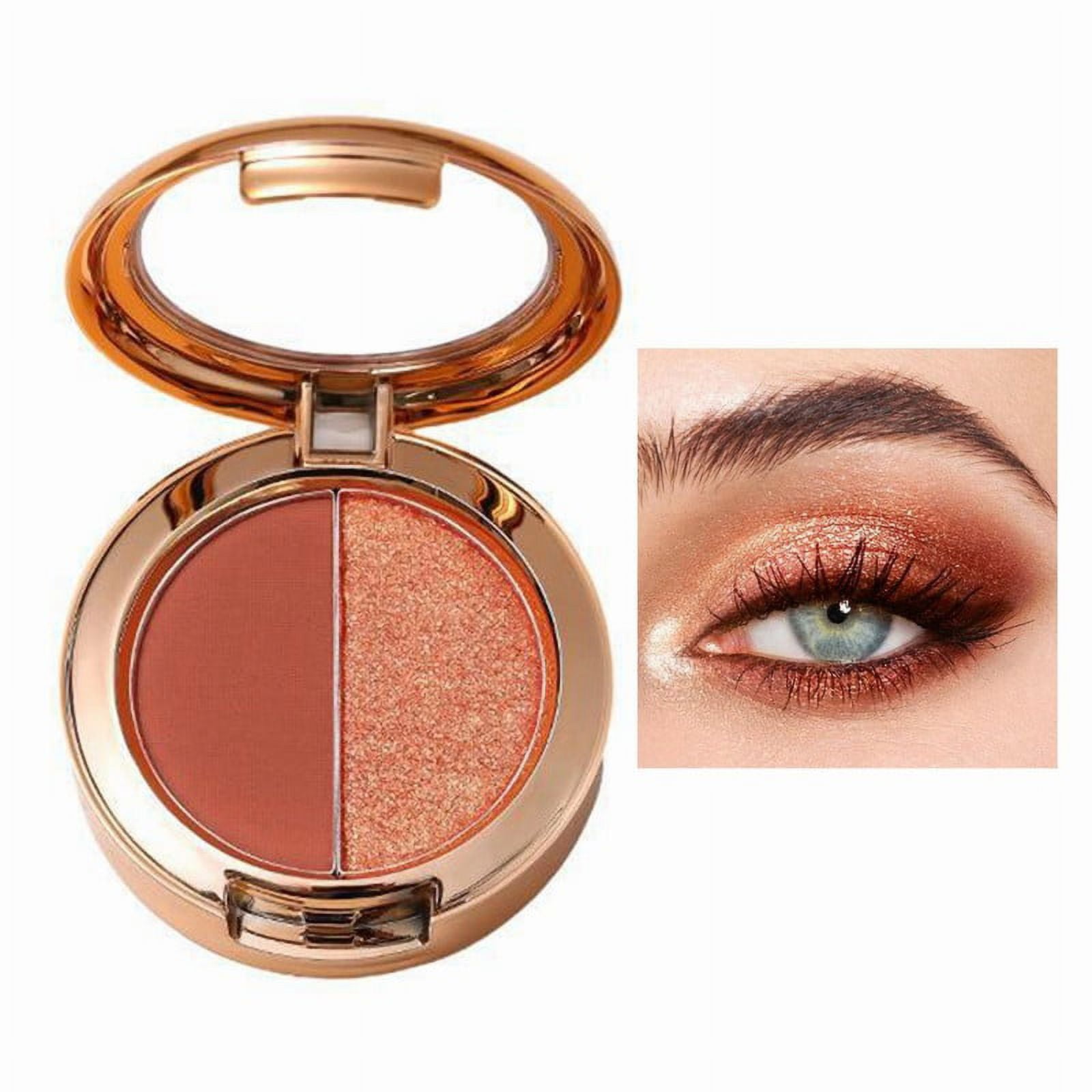 Two Color Light Eye Shadow Pearly Flash Powder Sequins Pumpkin Earth ...