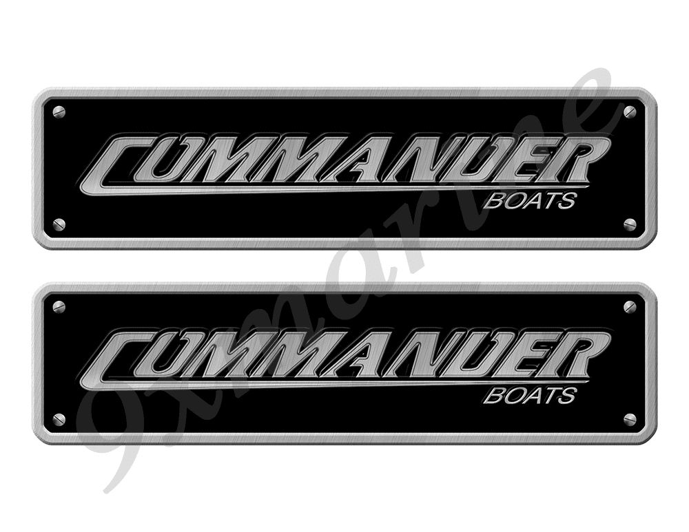 Two Commander Stickers - 10" long set. Replica Name Plate in Vinyl ...
