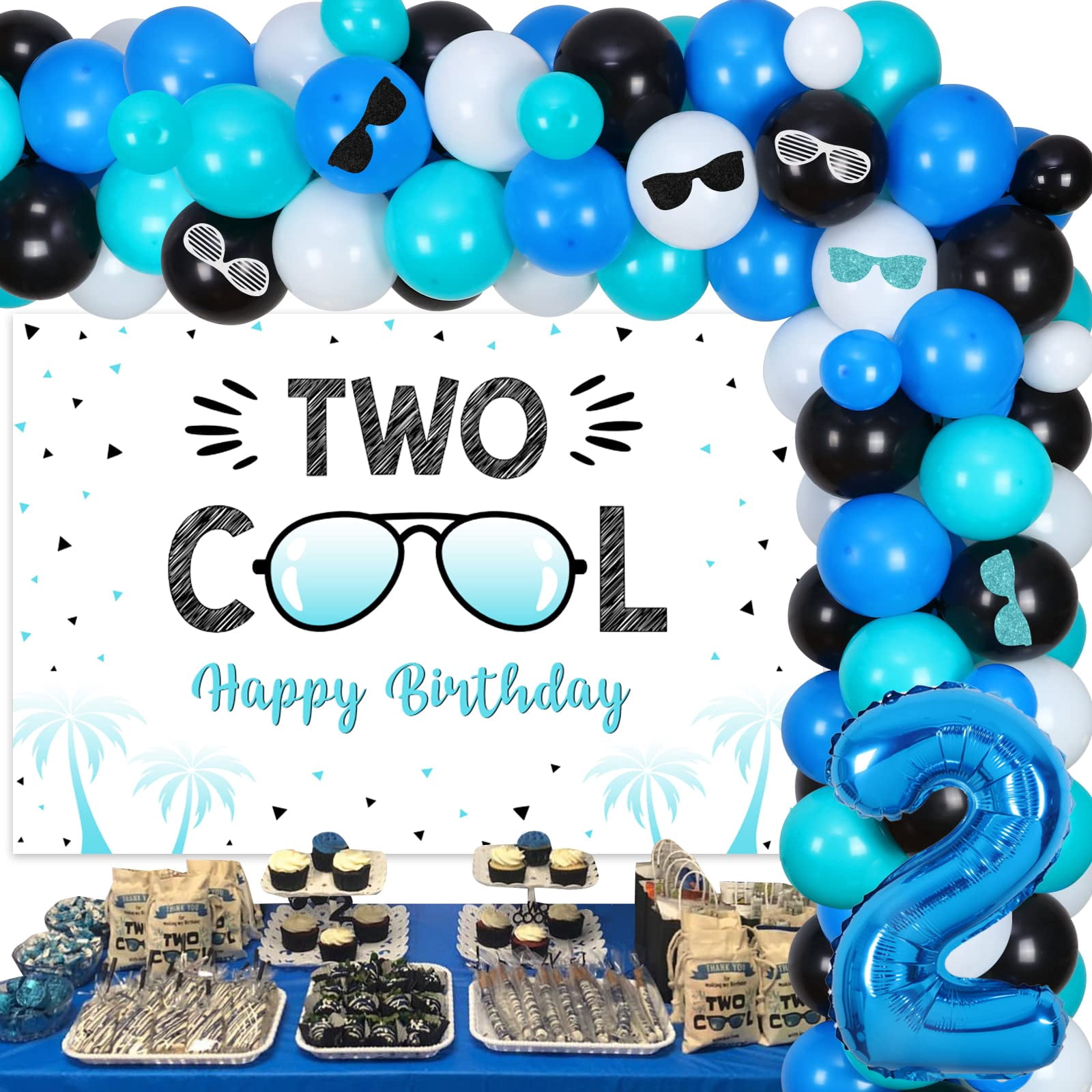 Two Cool Birthday Party Decorations Boy, Two Cool Balloon Garland Kit ...