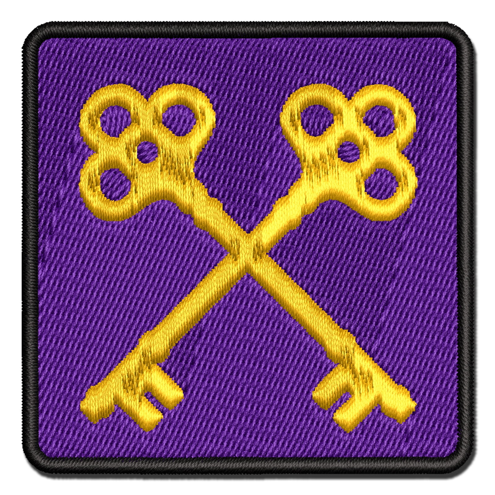 Two Crossed Keys Applique Multi-Color Embroidered Hook & Loop Patch - 2 ...