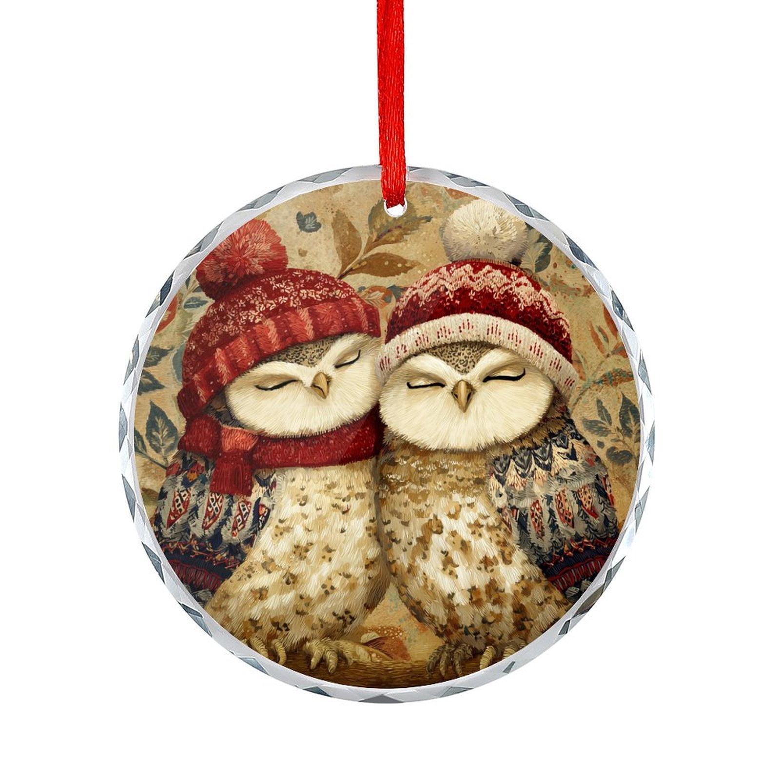 Two Cute, Happy Owls in Love Christmas Ornament Appreciation Gift for ...