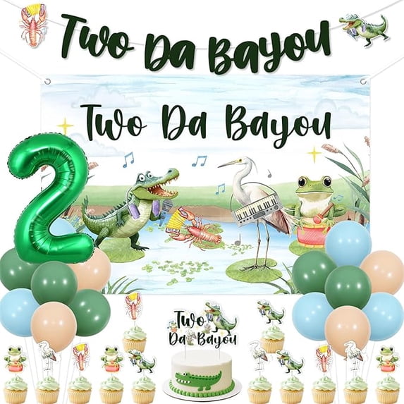 Two Da Bayou Reptile Birthday Decorations Two Da Bayou Backdrop Banner ...