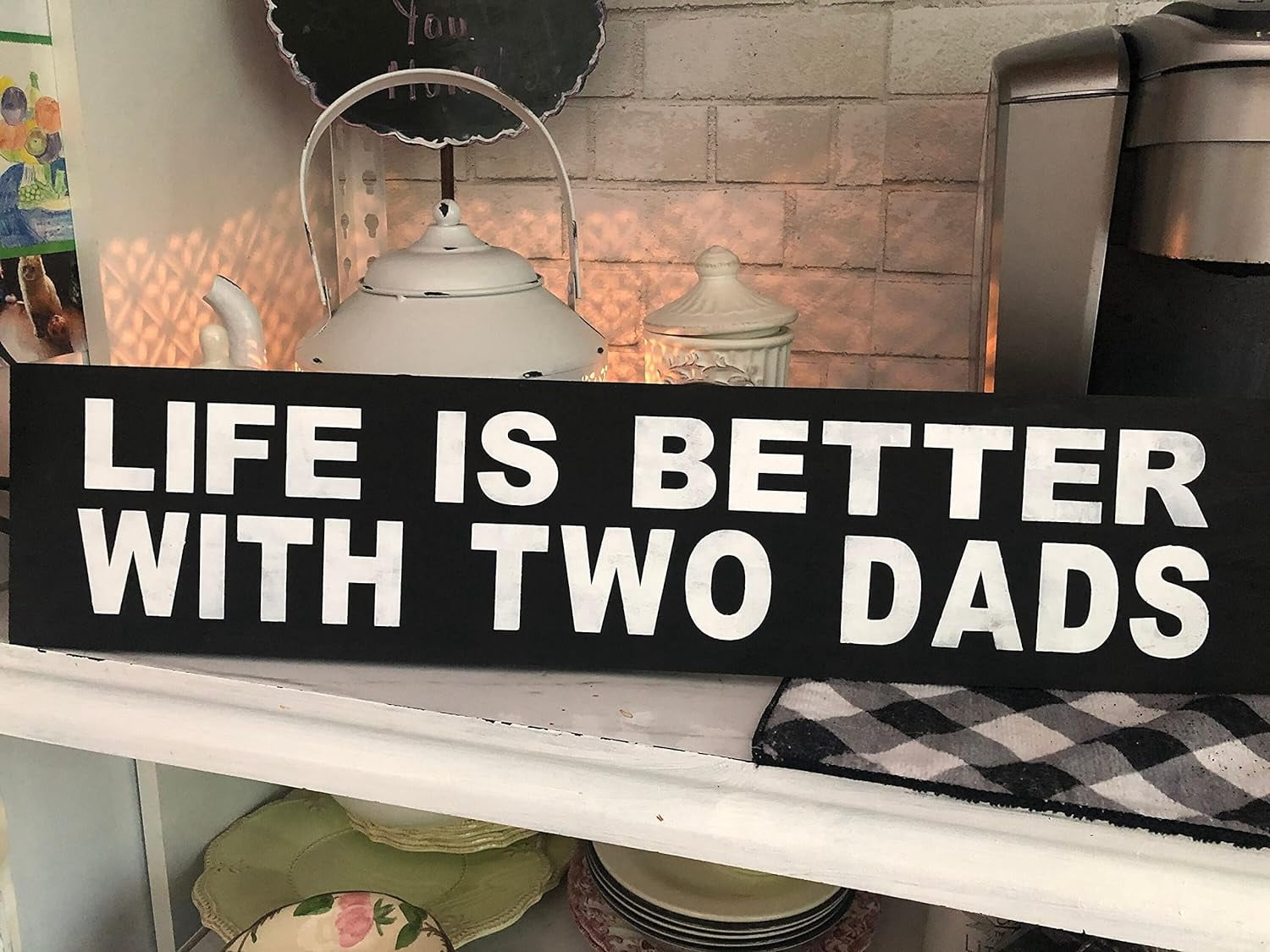 Two Dads Sign. Rustic Wood Sign and Gift. Great Gift for Your Two Dad's ...