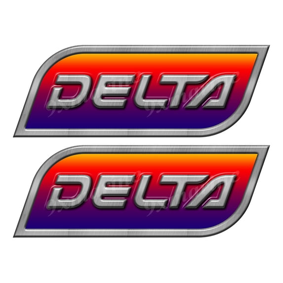 Two Delta Designer Stickers for Boat Restoration. 10 inch long each ...