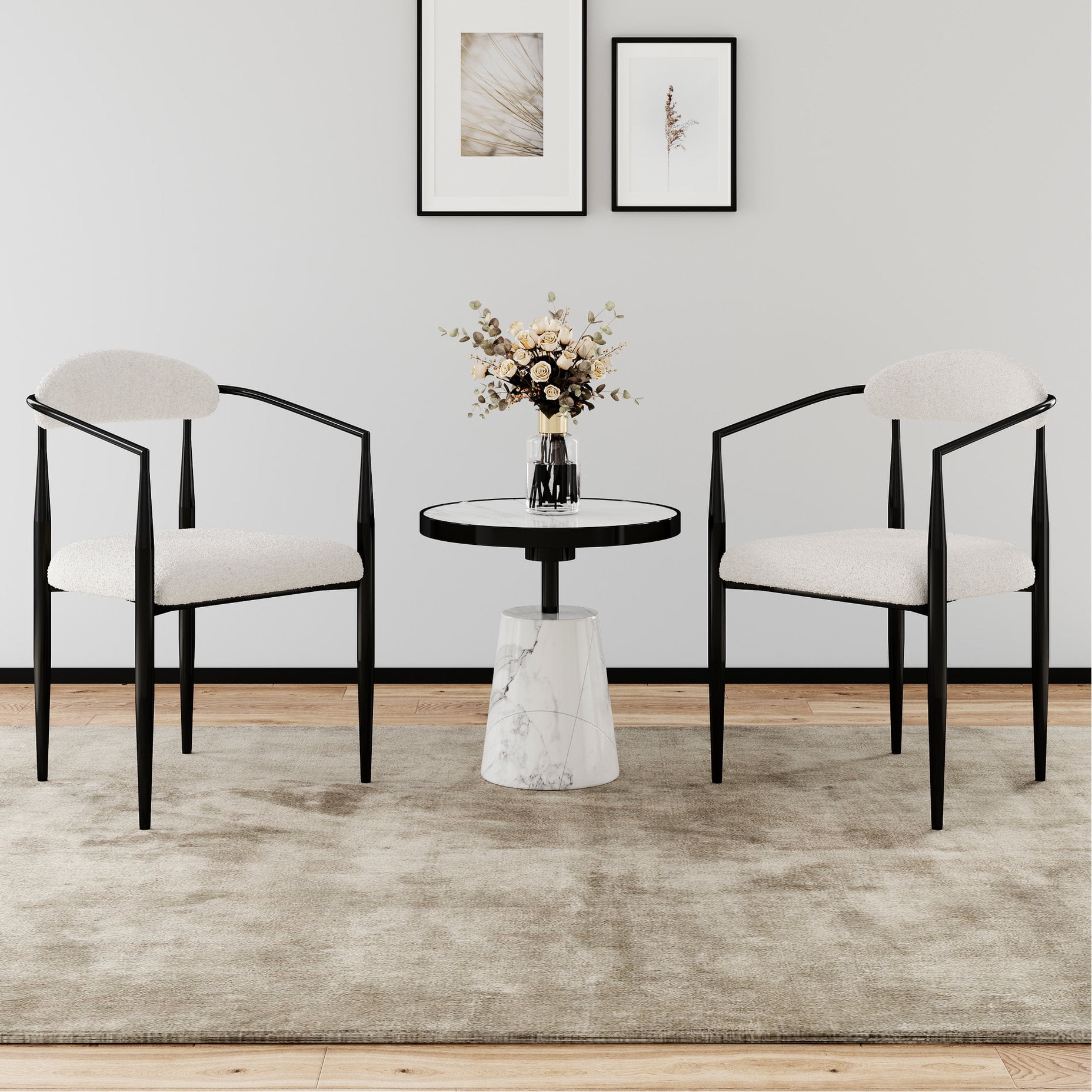 Two Dining Chairs | Provide Comfort in Dining Environments | Iron Frame ...