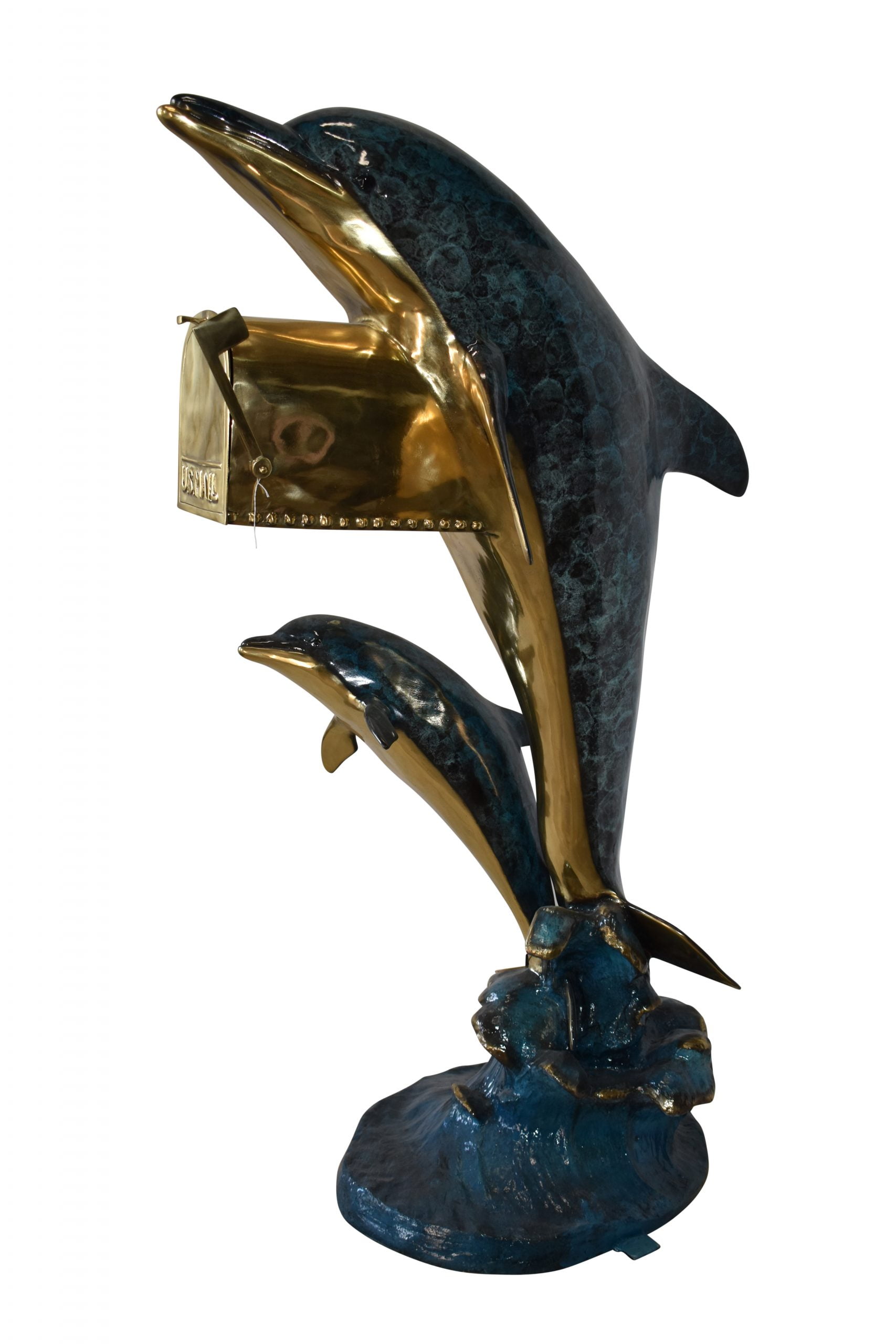 Two Dolphins Mailbox Made of Bronze Statue Size: 48" x 31" x 68"H ...