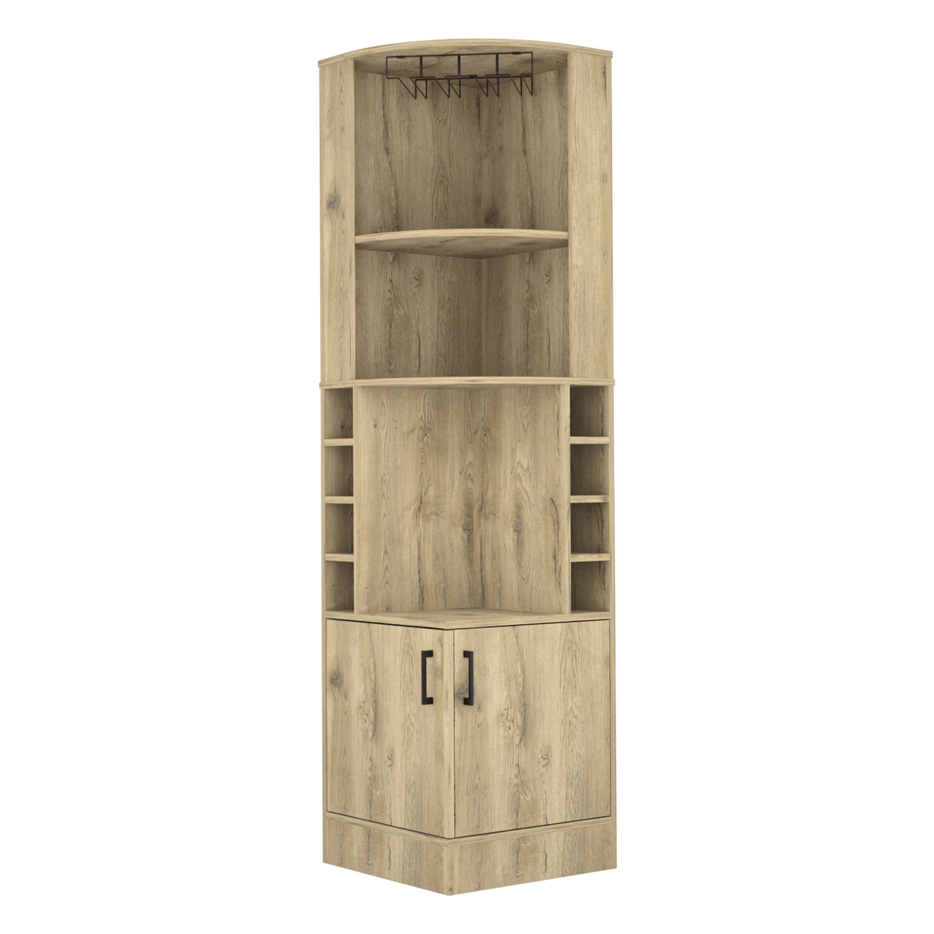 Two - Door Corner Bar Cabinet | Displays Liquor in Home Living Room ...