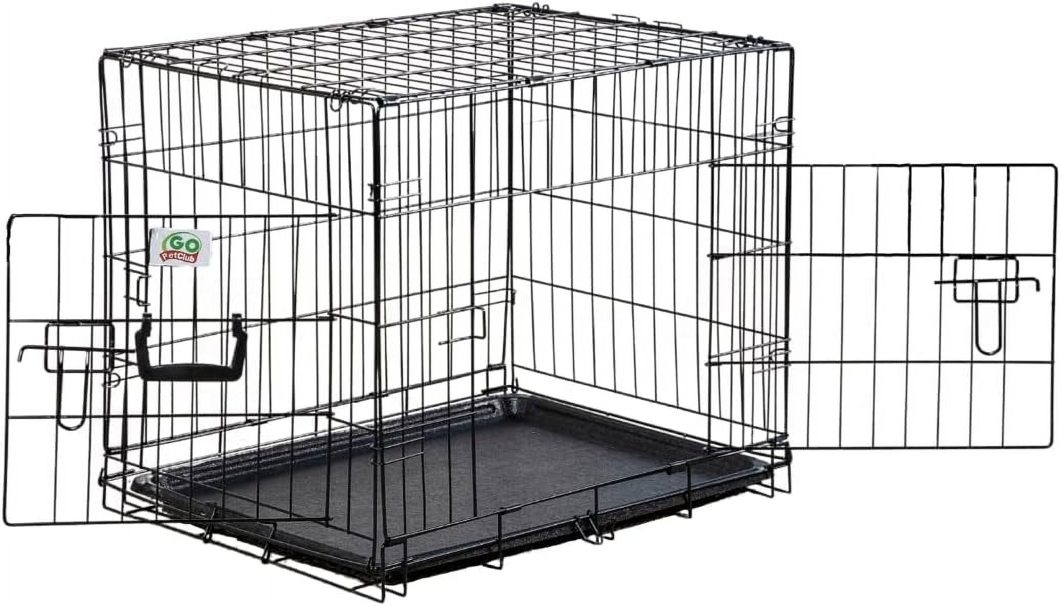 Two Door Folding Metal Cage with Divider - Walmart.com