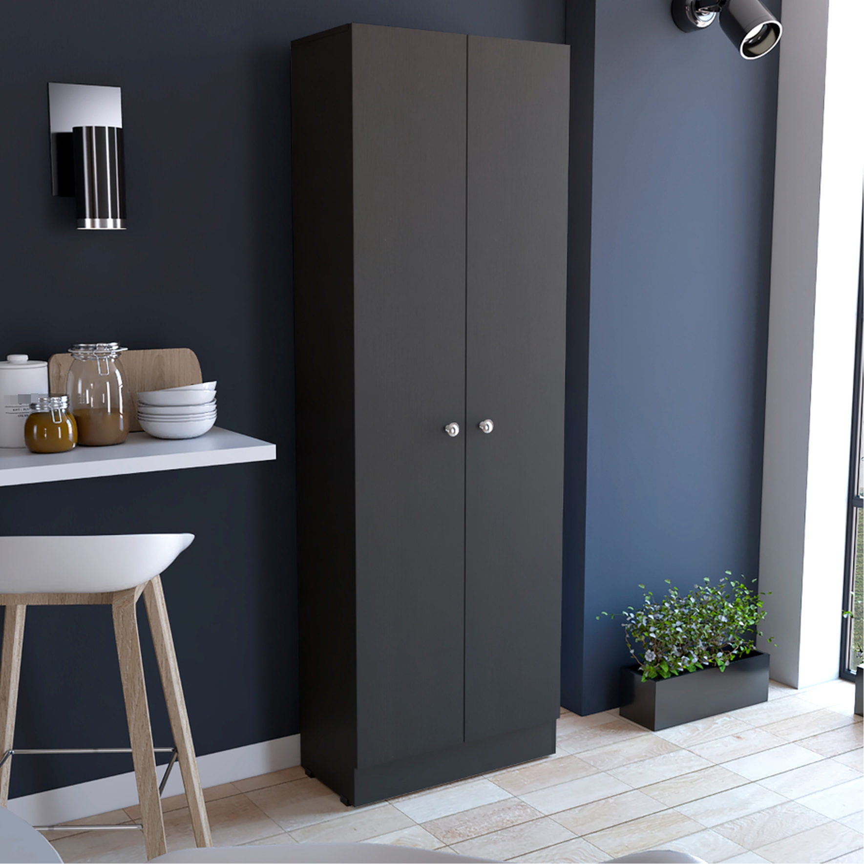 Two - Door Storage Cabinet with Five Internal Shelves - Solves Storage ...