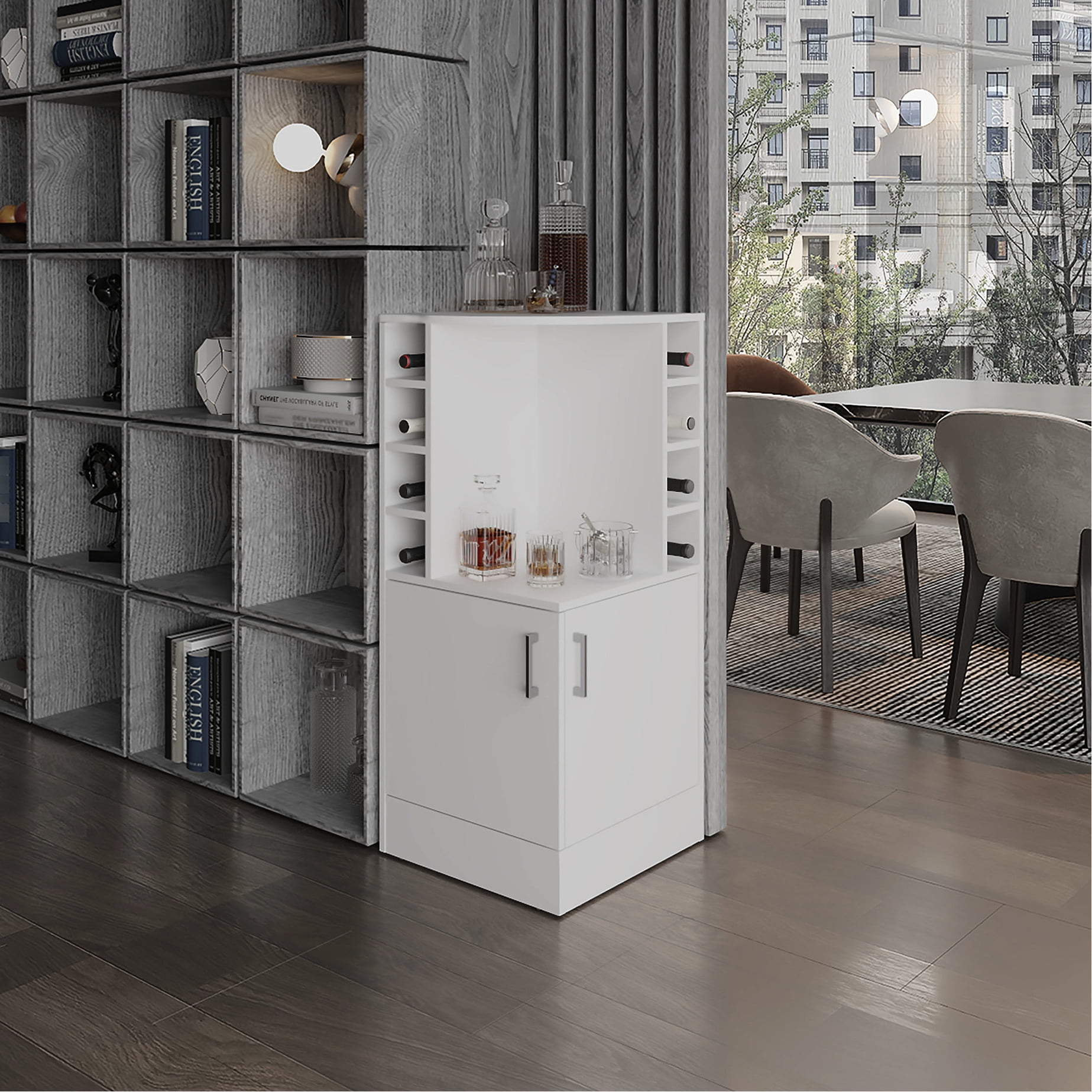 Two-Door Storage + Eight Wine Cubbies"-"Home Bar Organization + Keep ...