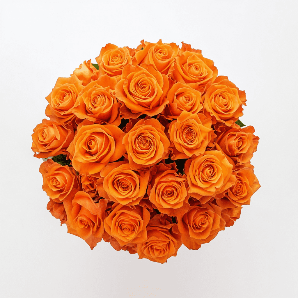 Real Rose Bouquet: 24 Freshly Bunched Orange Roses - Express Delivery ...